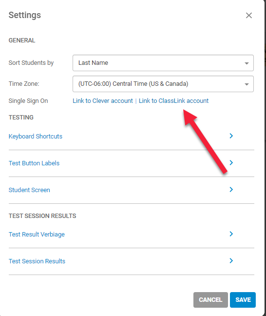 Linking ESGI and ClassLink/OneClick (Classic)